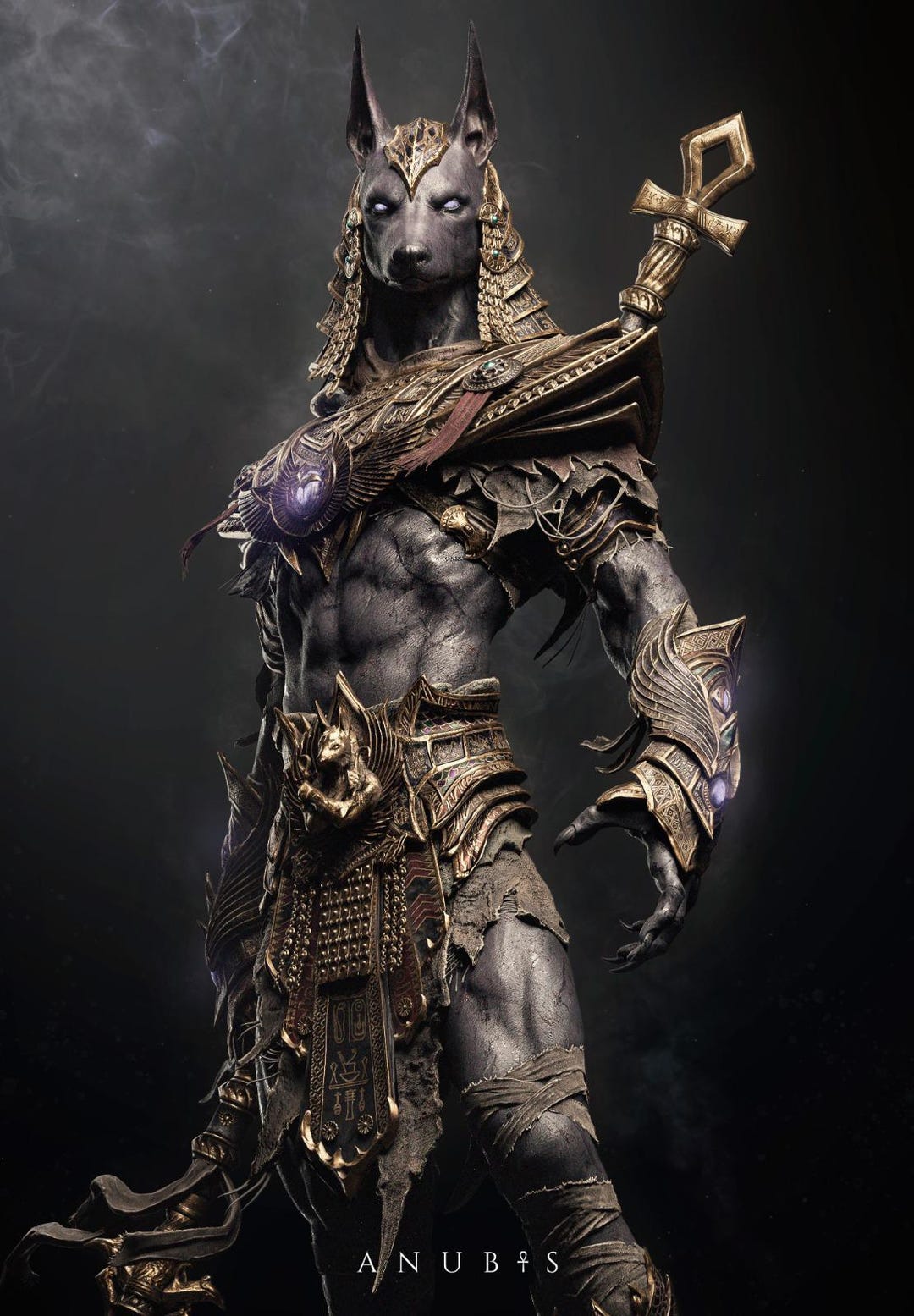 Anubis ( Fixed ) + Spear - STL Model for Resin Printer Figure 3D ...