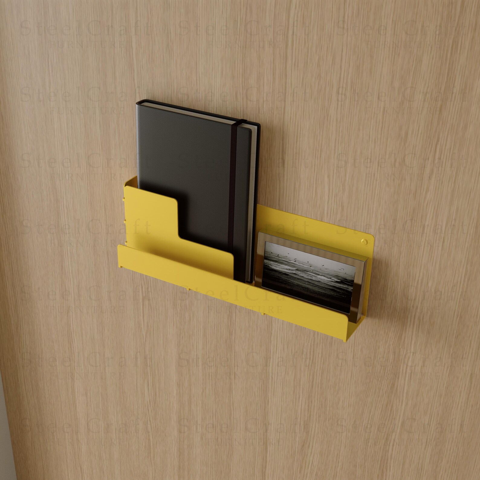 Modern Steel Floating Shelf: Magazine & Book Holder, Wall Organizer - Etsy