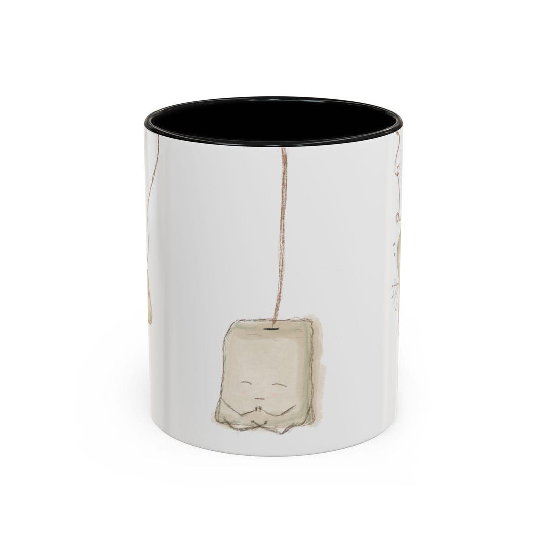 Funny Tea Bag Mug – Hand Drawn ‘chaotic, Calm & Happy’ Trio – Whimsical ...