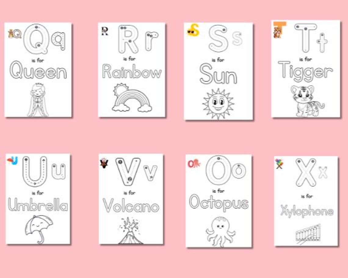 ABC Baby Shower Coloring Book: Printable Activity & Keepsake (PDF ...