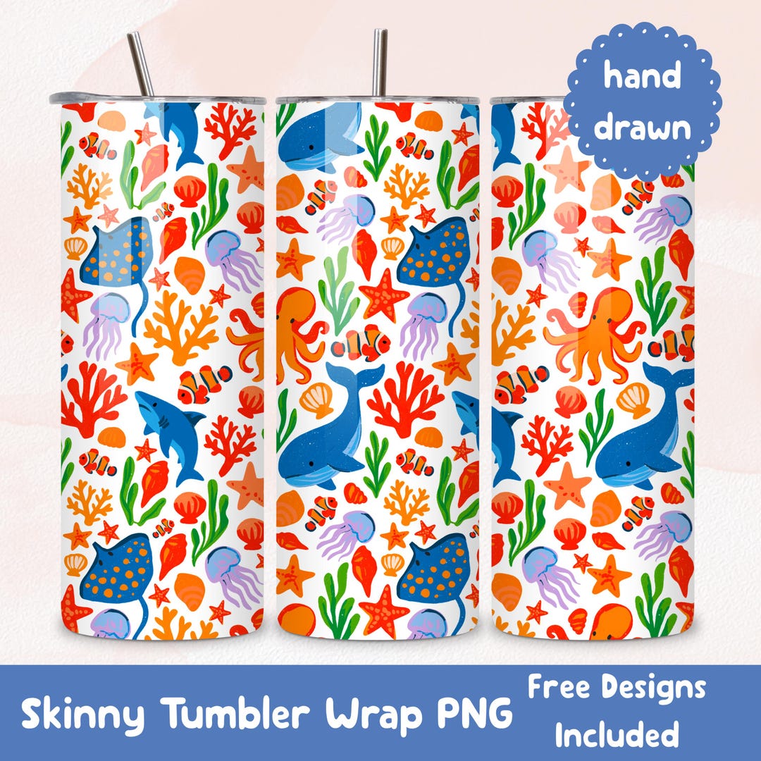 Under the Sea Tumbler Wrap PNG Instant Download Sublimation Ocean Life ...