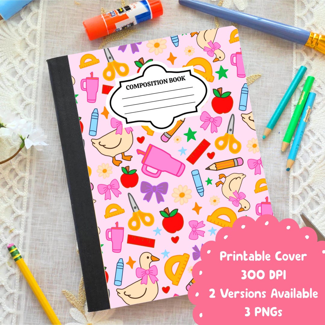 Coquette Goose Composition Notebook Cover PNG Tumbler Cup School ...