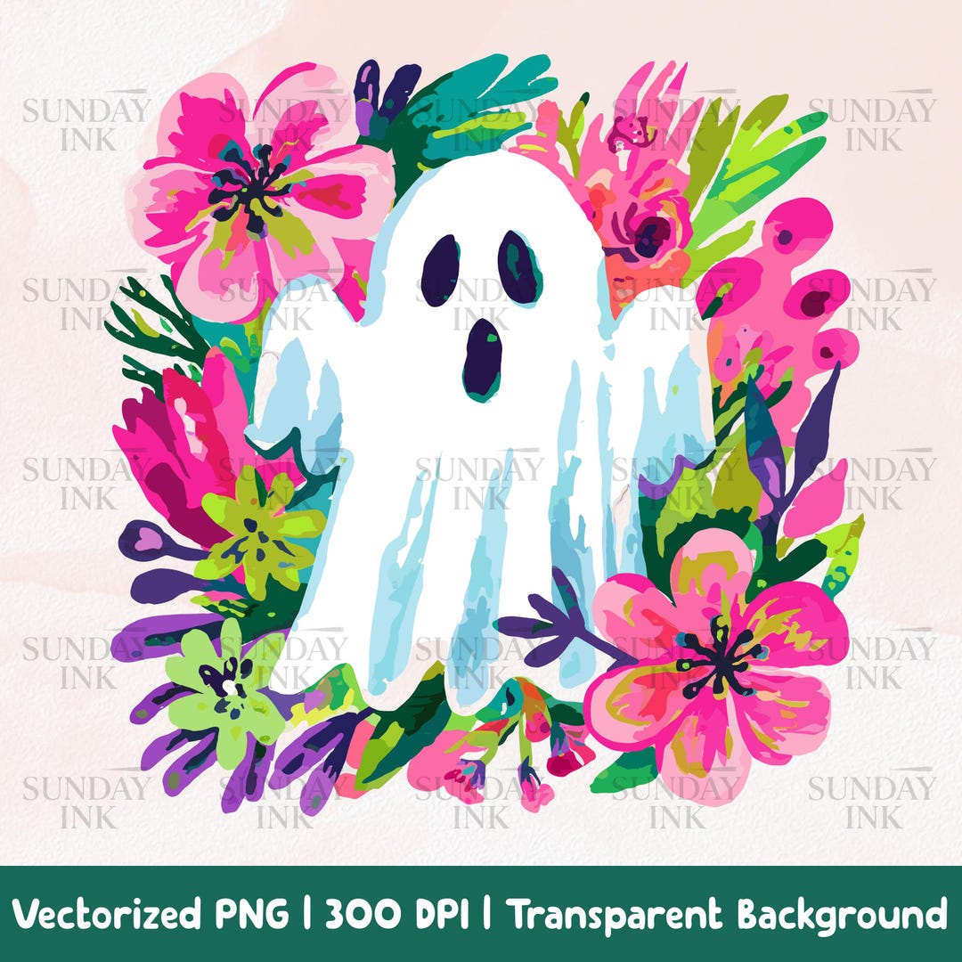 Preppy Ghost PNG Instant Download Halloween Sublimation Clipart ...