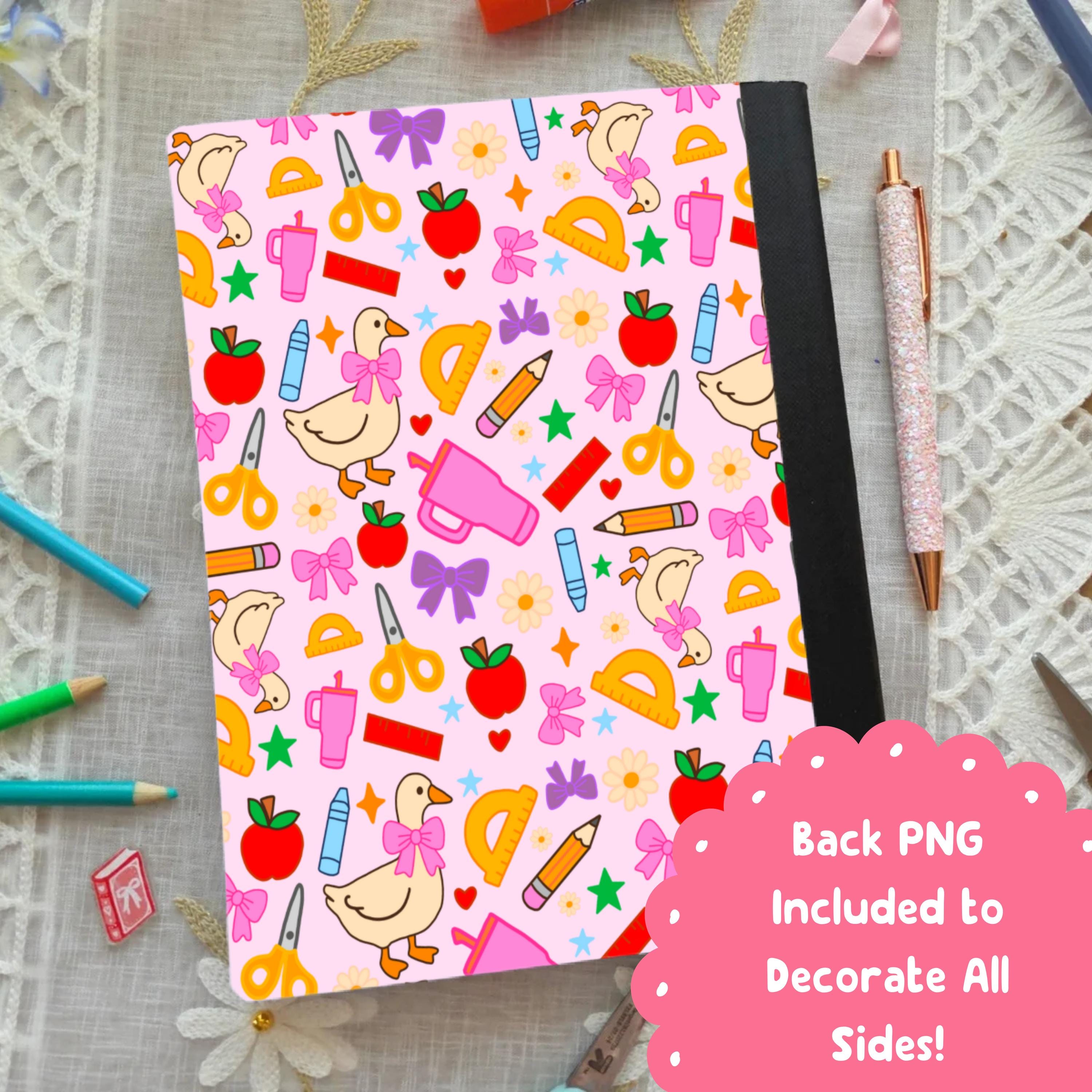 Coquette Goose Composition Notebook Cover PNG Tumbler Cup School ...