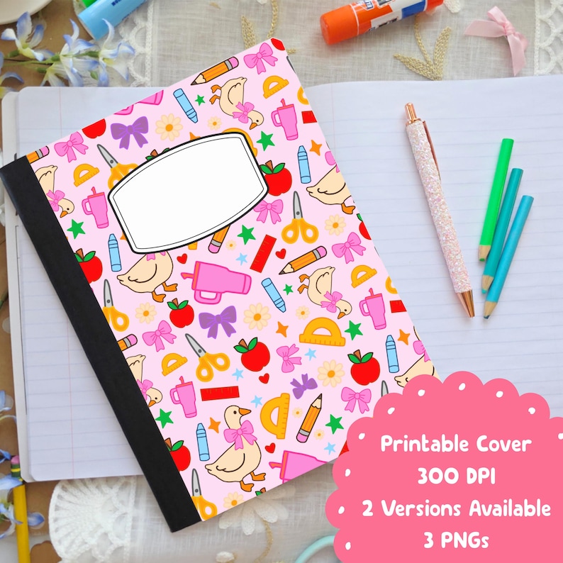 Coquette Goose Composition Notebook Cover PNG Tumbler Cup School ...