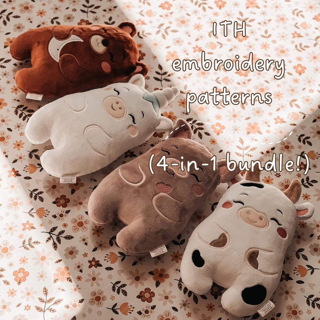 In the Hoop Animals Bundle, Embroidery Machine Files – Cow, Unicorn ...