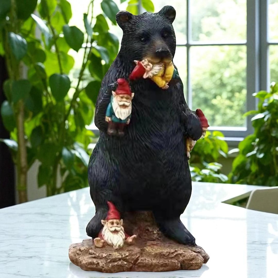 Handmade Bear Eating Gnomes Statue Small Detailed - Etsy
