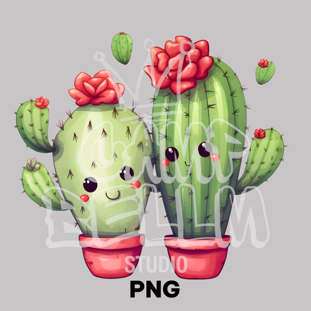 Cute Cactus Couple PNG, Valentine Cactus Love Clipart, Funny Romantic ...