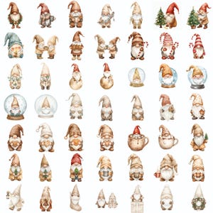 Cute Gnome Clipart - Watercolor - Christmas Gnome Png - Neutral - Gonks ...