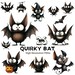 Quirky Halloween Bats Clipart | 26 Funny PNG Images (digital Download ...