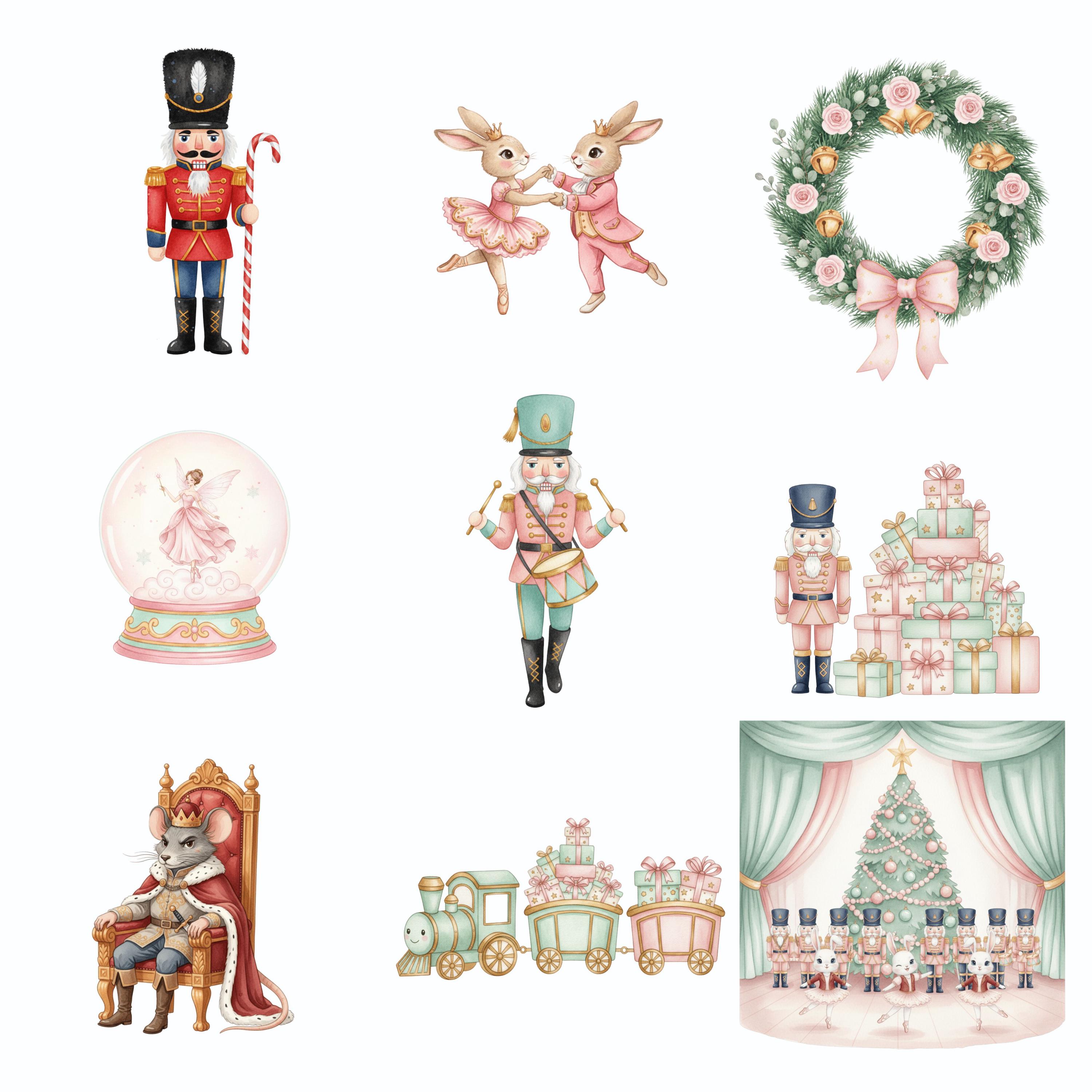 Watercolor Nutcracker Clipart, Classic Christmas Ballet PNG, Cute ...