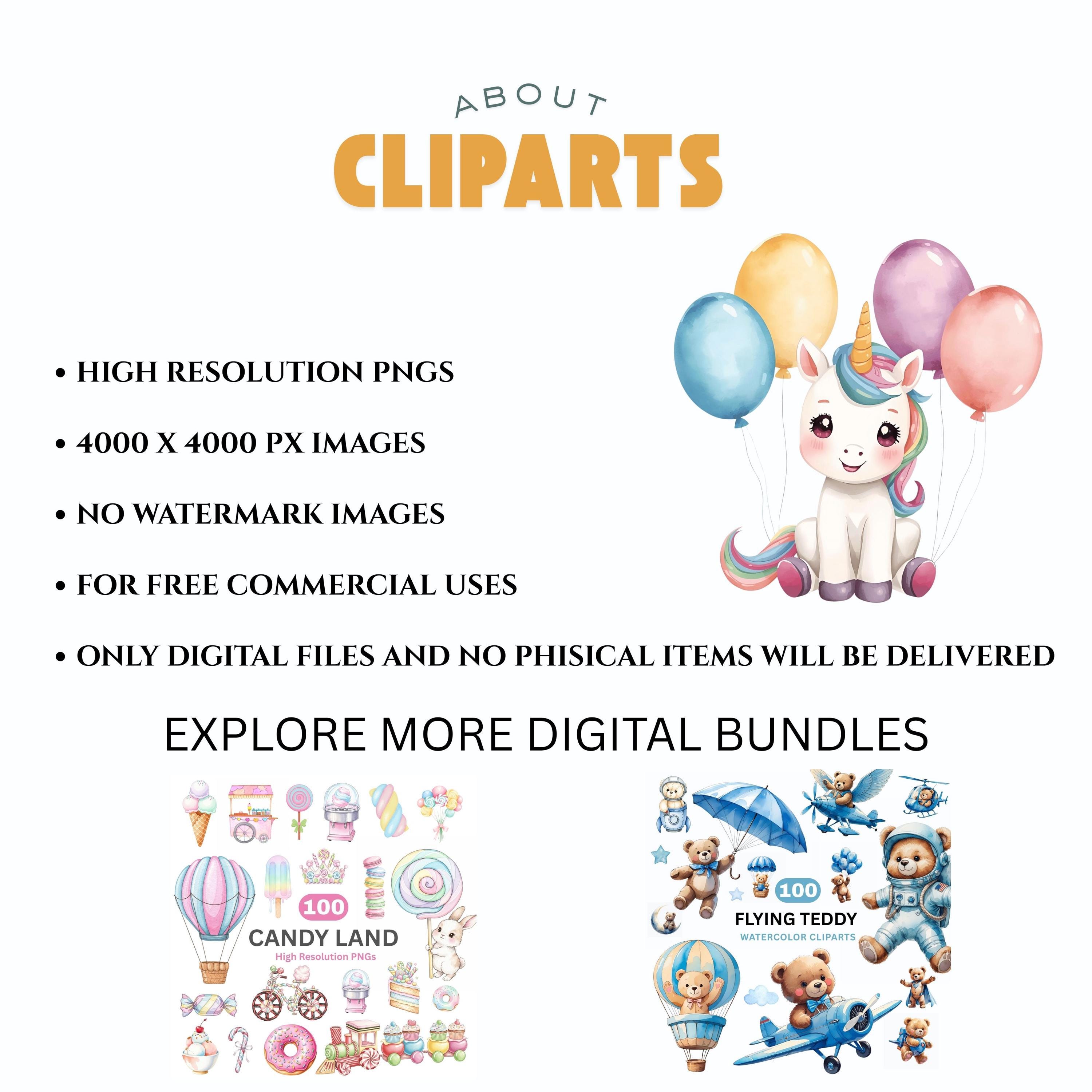 Watercolor Unicorn Clipart Bundle – Rainbow Unicorn PNG Images ...