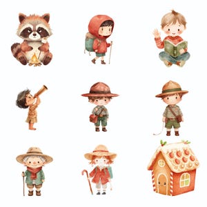 Cute Camping Clipart Bundle, Watercolor Adventure Pngs - Etsy