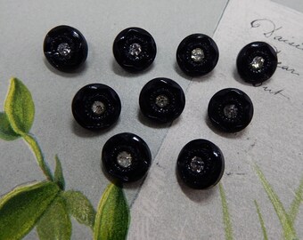 Black rhinestone buttons | Etsy
