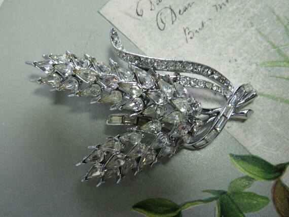Coro Signed Clear Rhinestone Bouquet Brooch Ubv42 Gem