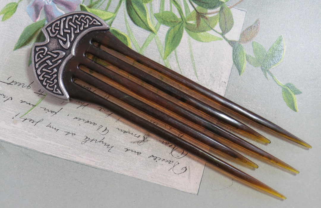 Vintage Silver Celtic Design Hair Comb Pin Accessory. UCB40 - Etsy