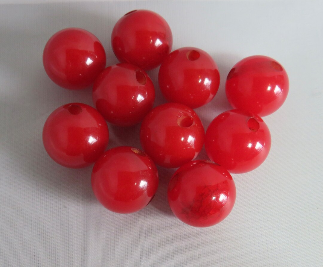 10 Vintage Cherry RED Bakelite Ball Button Lot UCK10 - Etsy