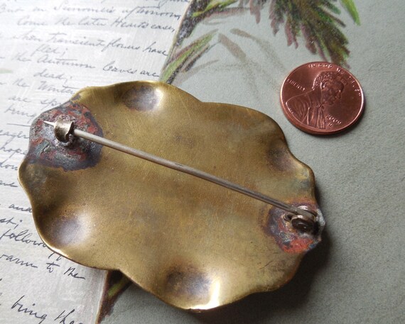 FOREST CRAFT GUILD Acid Etched Brass Sash Pin or Broo… - Gem