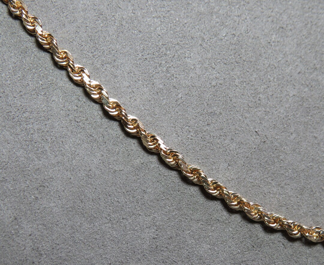 14k Gold 20 Twisted Silk Rope Chain Necklace 10.7 Grams WV51 - Etsy