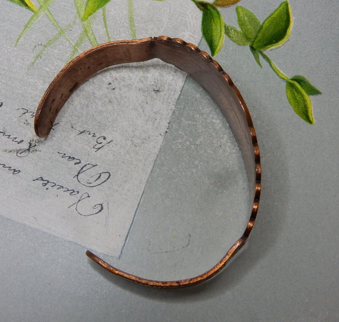 Vintage Copper Cuff Bracelet W/ Stamped Design SCY4 - Etsy