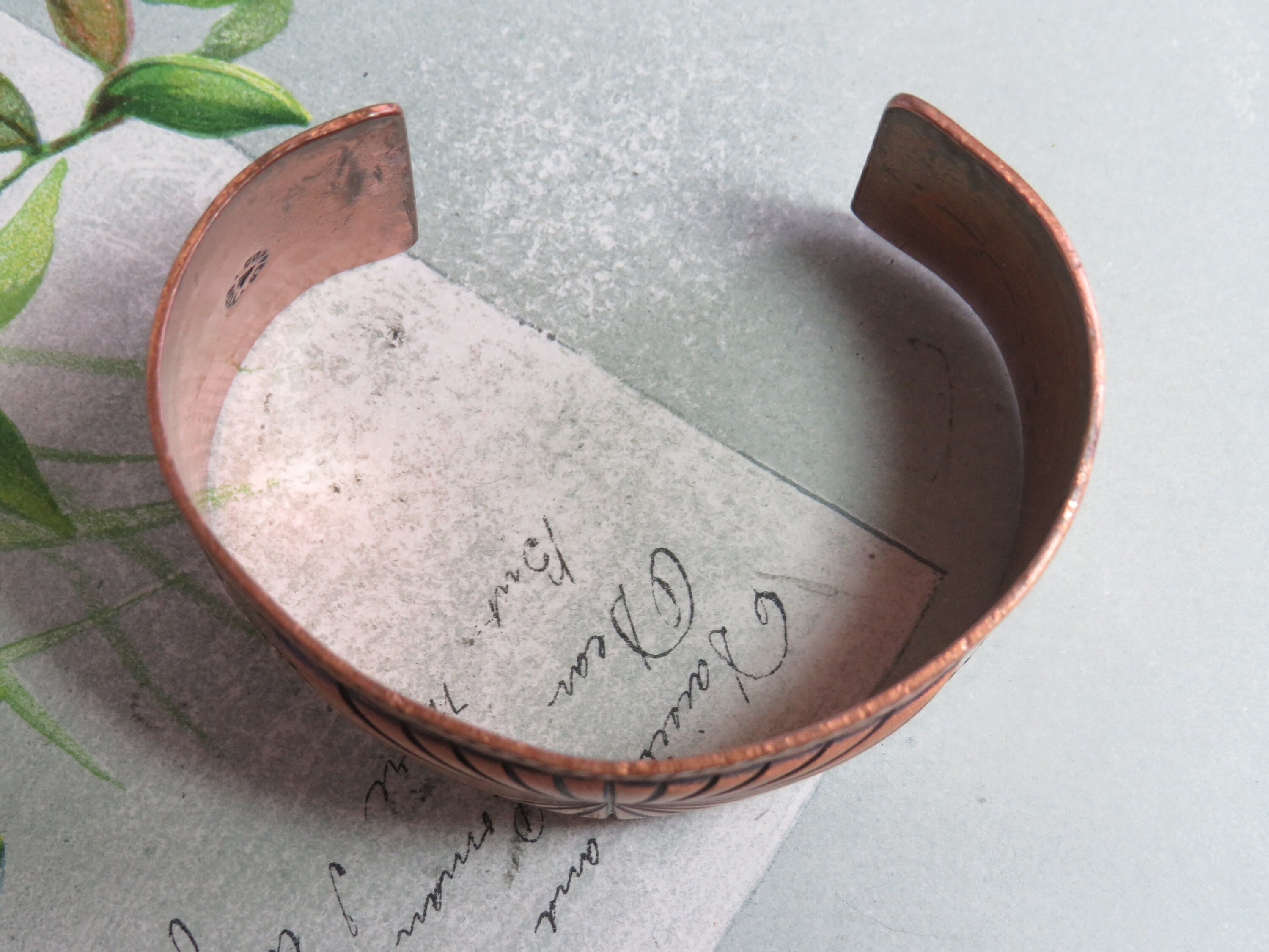 Southwestern Signed BELL TRADING Stamped Wide Copper Cuff Bracelet ...