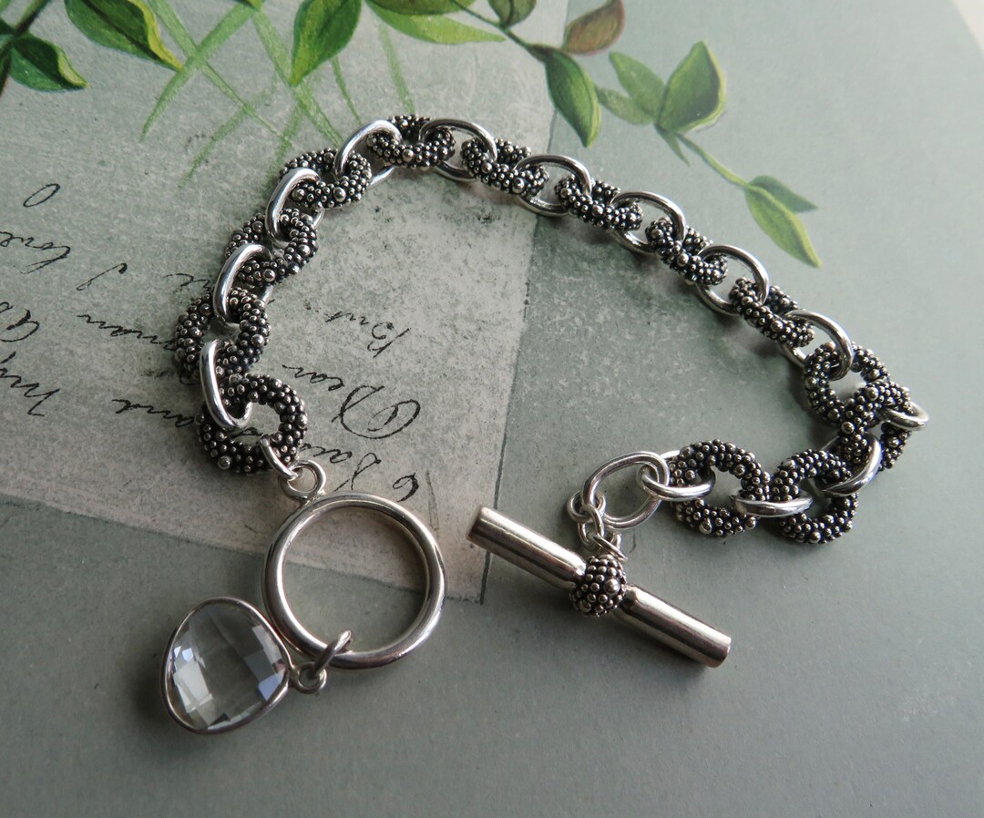 MICHAEL DAWKINS Signed 'starry Night' Sterling Silver Circle Link Toggle Bracelet WJ31 - Etsy