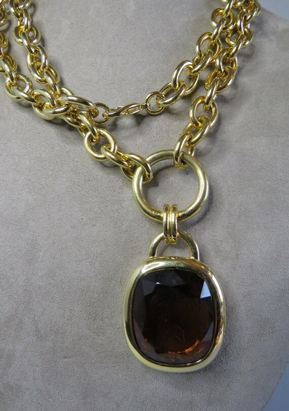 Joan Rivers Signature Heavy Gold Chain & Topaz Stone … - Gem