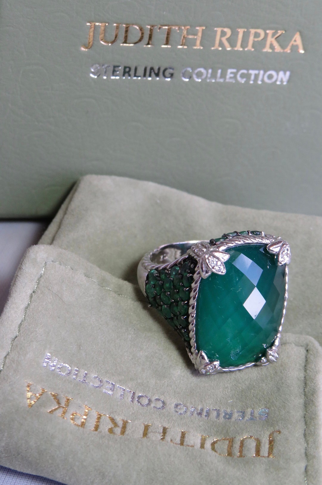 JUDITH RIPKA Green Goddess Doublet Ring Size 7 Sterling Silver. WV6 - Etsy