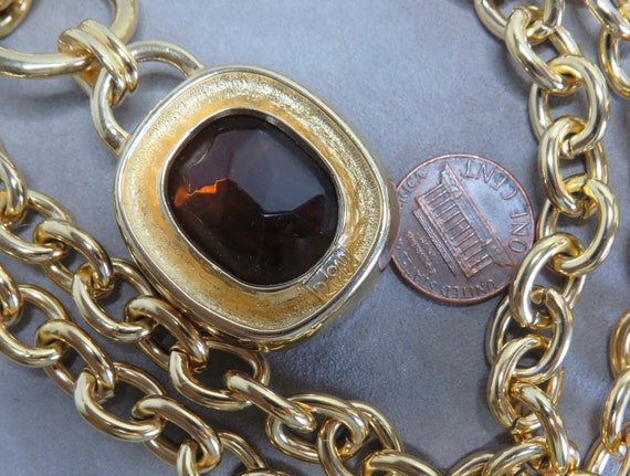 Joan Rivers Signature Heavy Gold Chain & Topaz Stone … - Gem