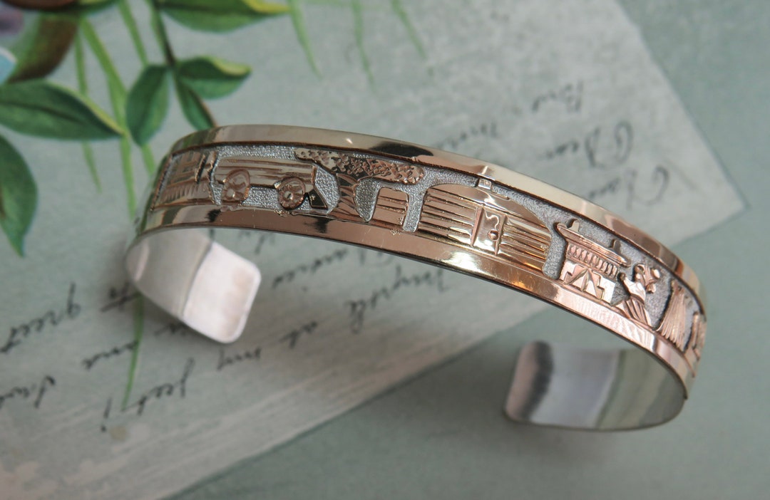 RANDALL BEGAY Signed Native American Storyteller Cuff Bracelet Sterling ...