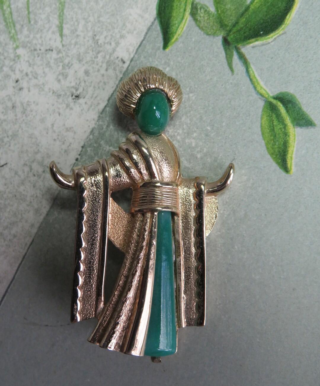 Vintage Hattie Carnegie Jadeite Geisha Figural Brooch. WV25 - Etsy