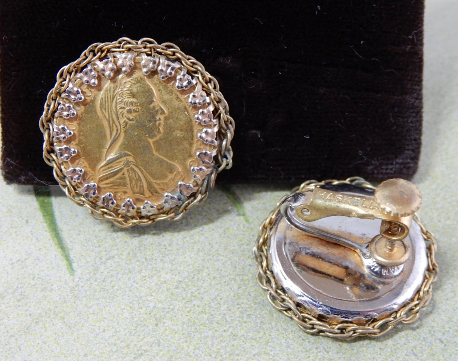 MIRIAM HASKELL Signed Gold Coin Clip / Screw Back Earrings PDN19 - Etsy