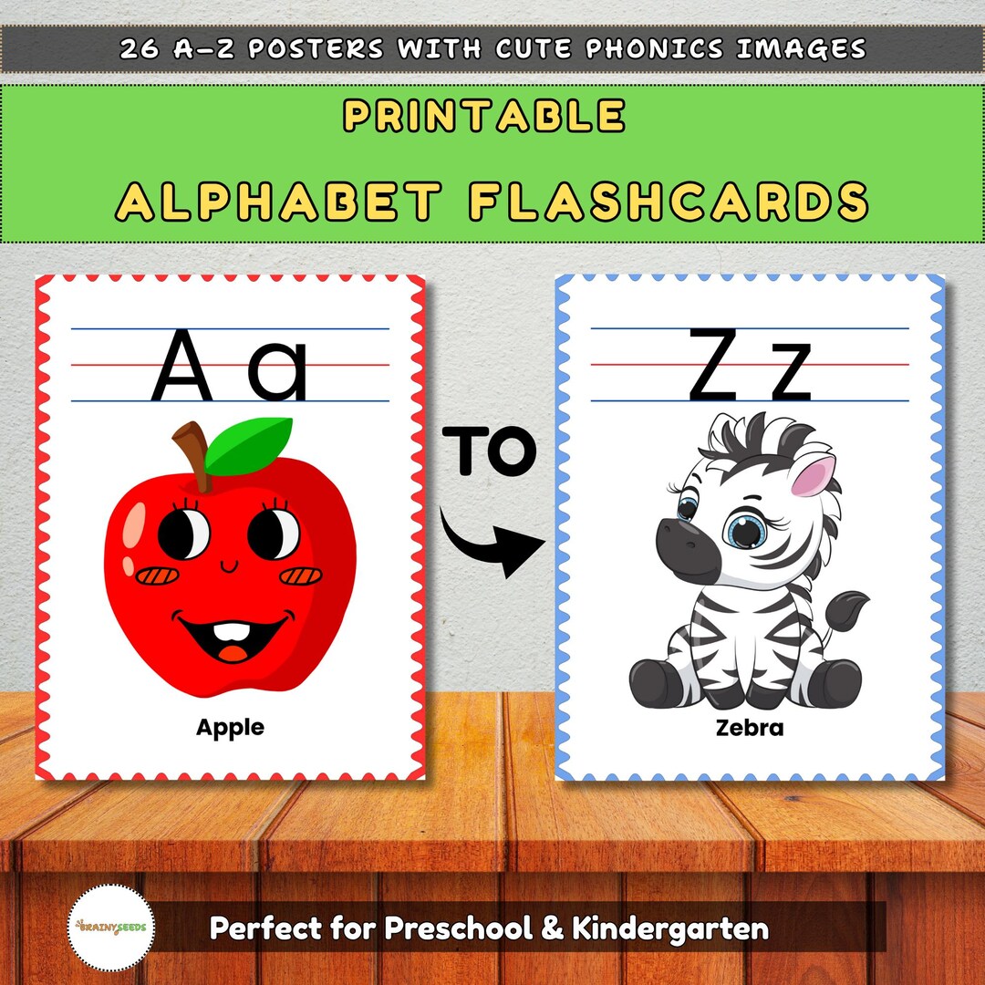 Alphabet Flashcards A-Z | ABC Phonics Posters Printable | Preschool ...