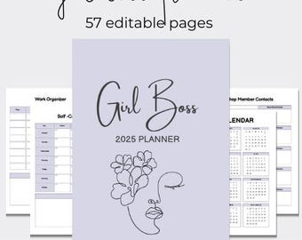 Girl Boss Planner Printable | Editable Daily Planner Template for Women ...