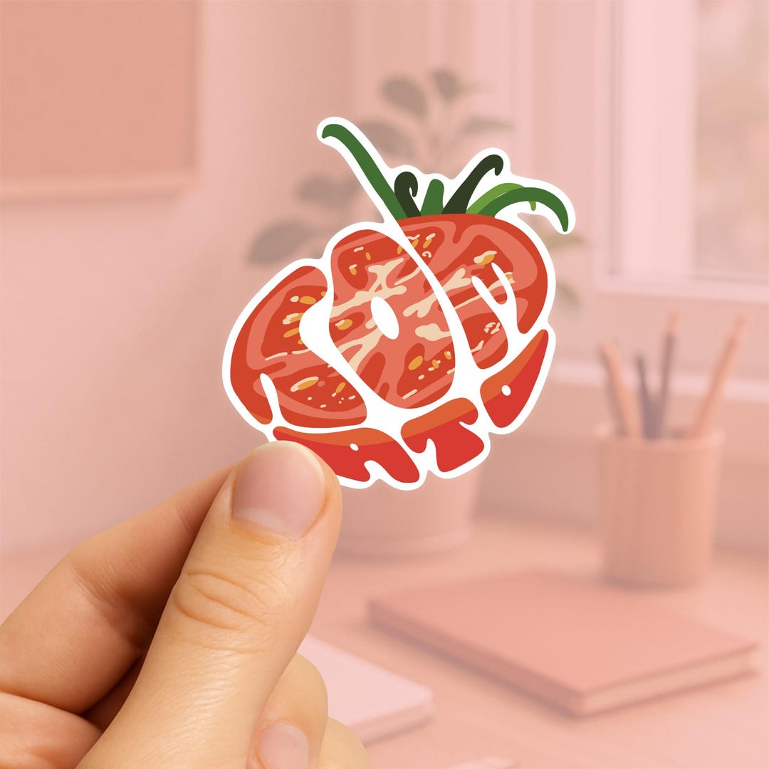 Tomato Sticker - Kitchen Decor, Vegetable Garden Foodie Plant Lover ...