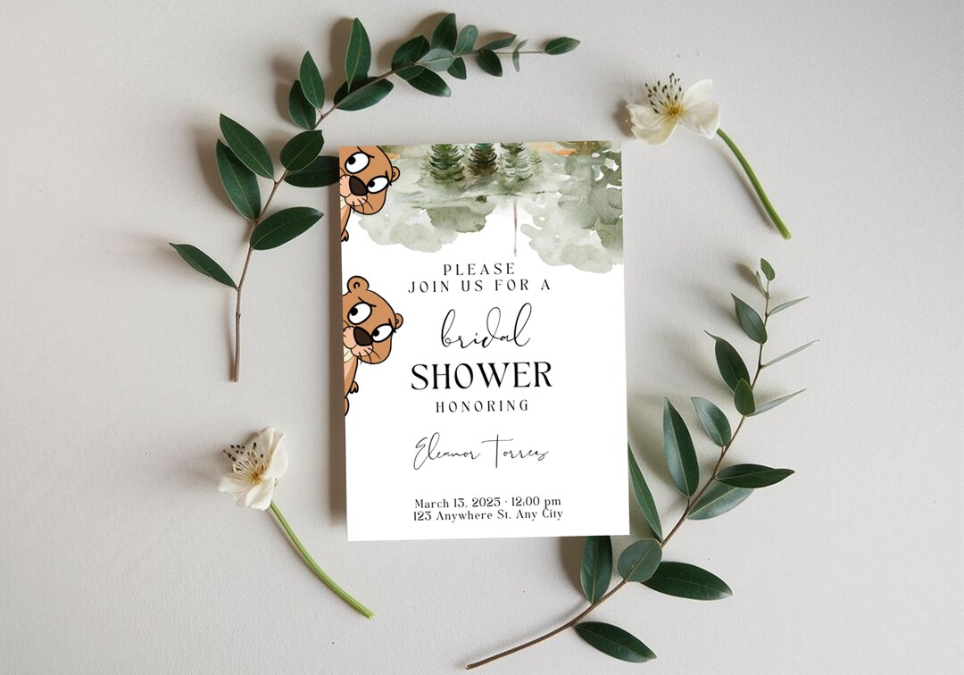 We Are the Beaver Wedding Invitation Template | Editable We Are the ...