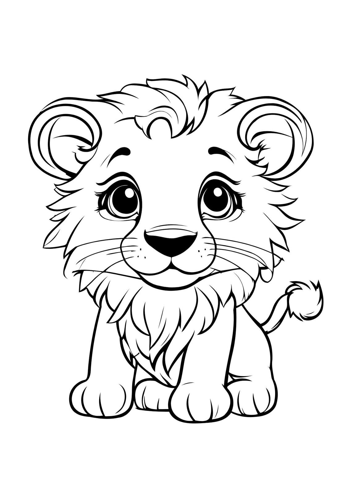 4 Cute Animal Printable Coloring Pages, Digital Prints, Coloring Pages ...