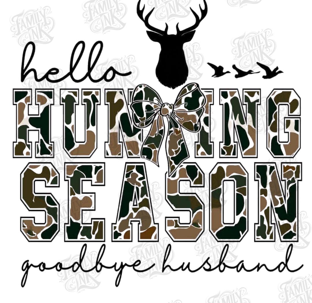 Hello Hunting Season PNG, Camo Bow Deer Antlers Sublimation, Hunting ...