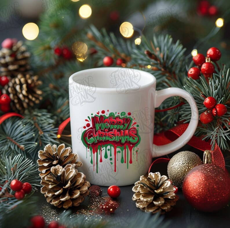 Merry Christmas Graffiti PNG | Dripping Paint Art | Urban Sublimation ...