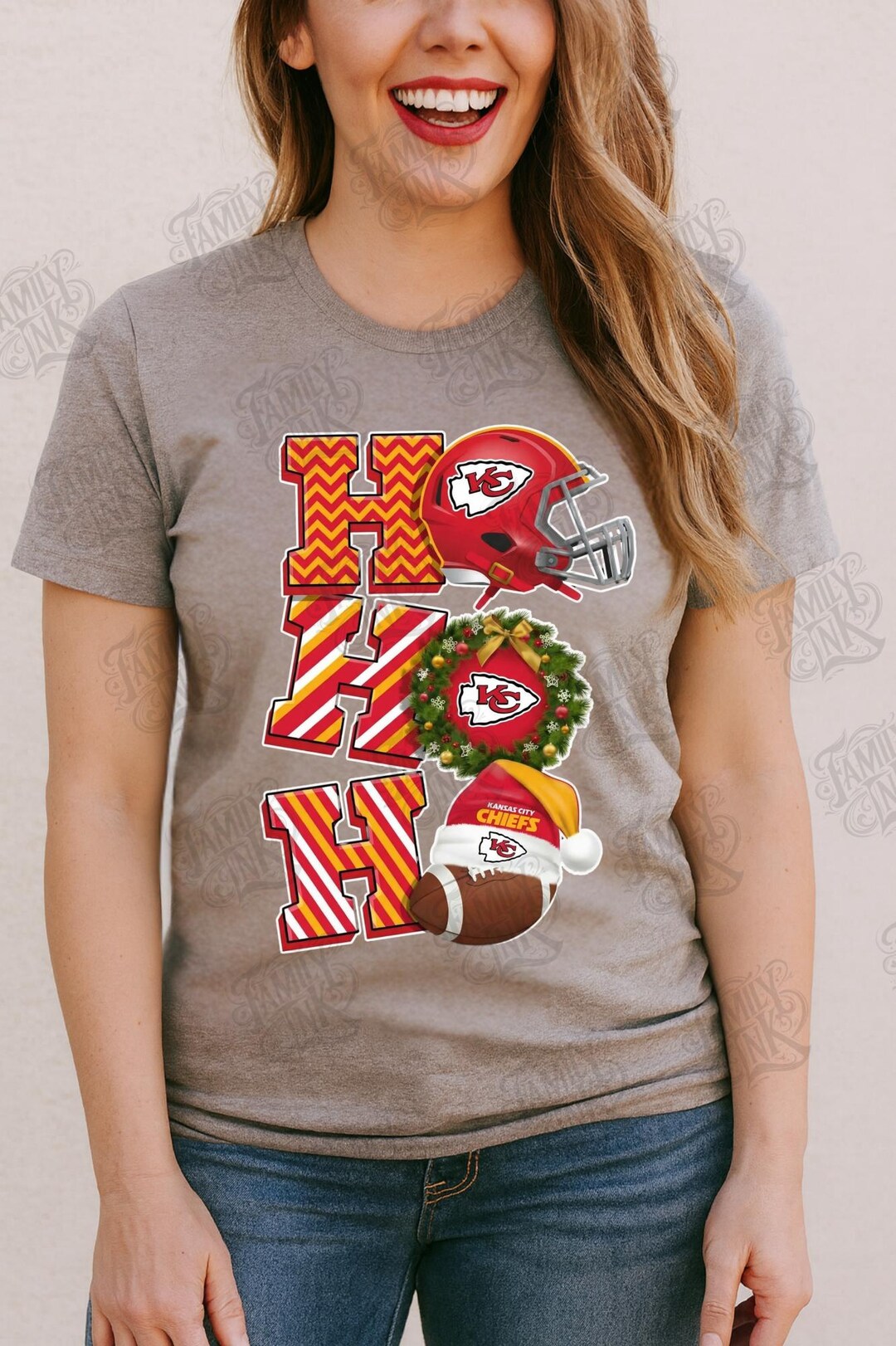 Kansas Christmas PNG • Ho Ho Ho Football Helmet Wreath Clipart • KC ...