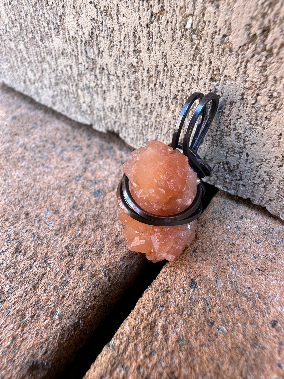 Pecos Diamond Quartz Crystal Pendant. Antiqued Copper Patina, Wire ...
