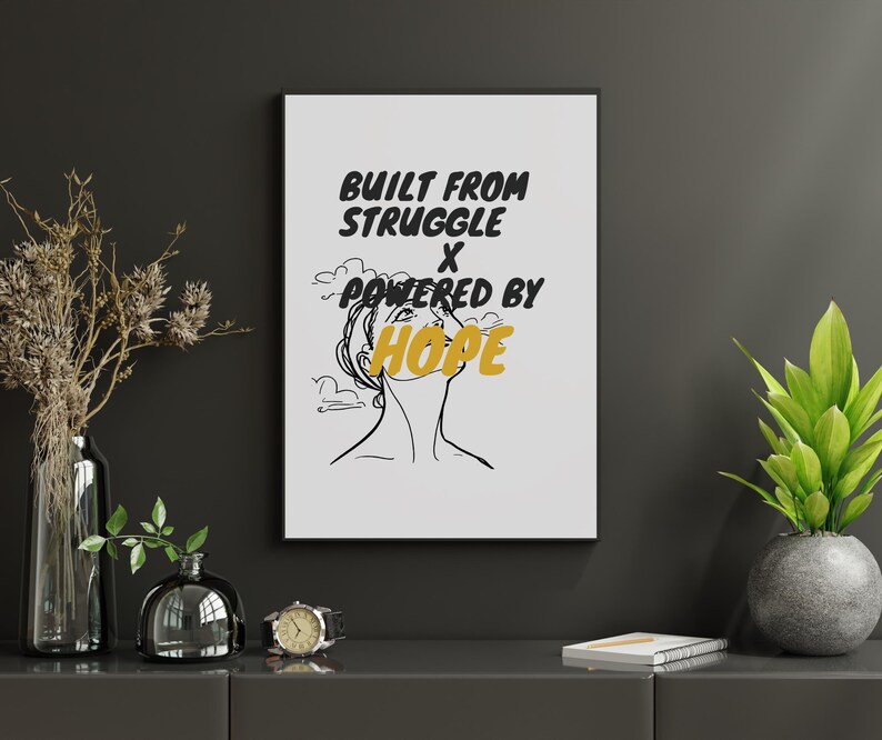 Motivational Quote Poster – Modern Line Art (digital Download) - Etsy
