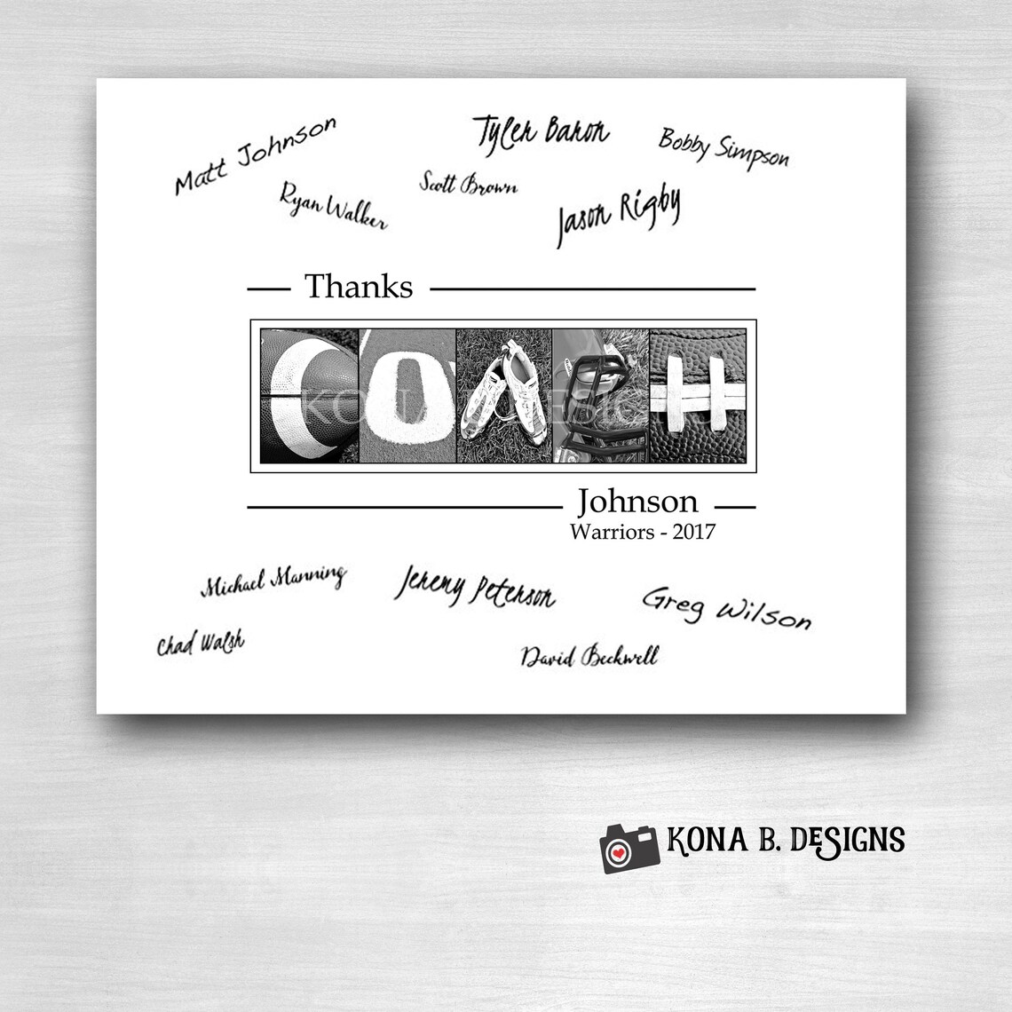 Personalized Coach's Gift Football Coach Gift Team - Etsy