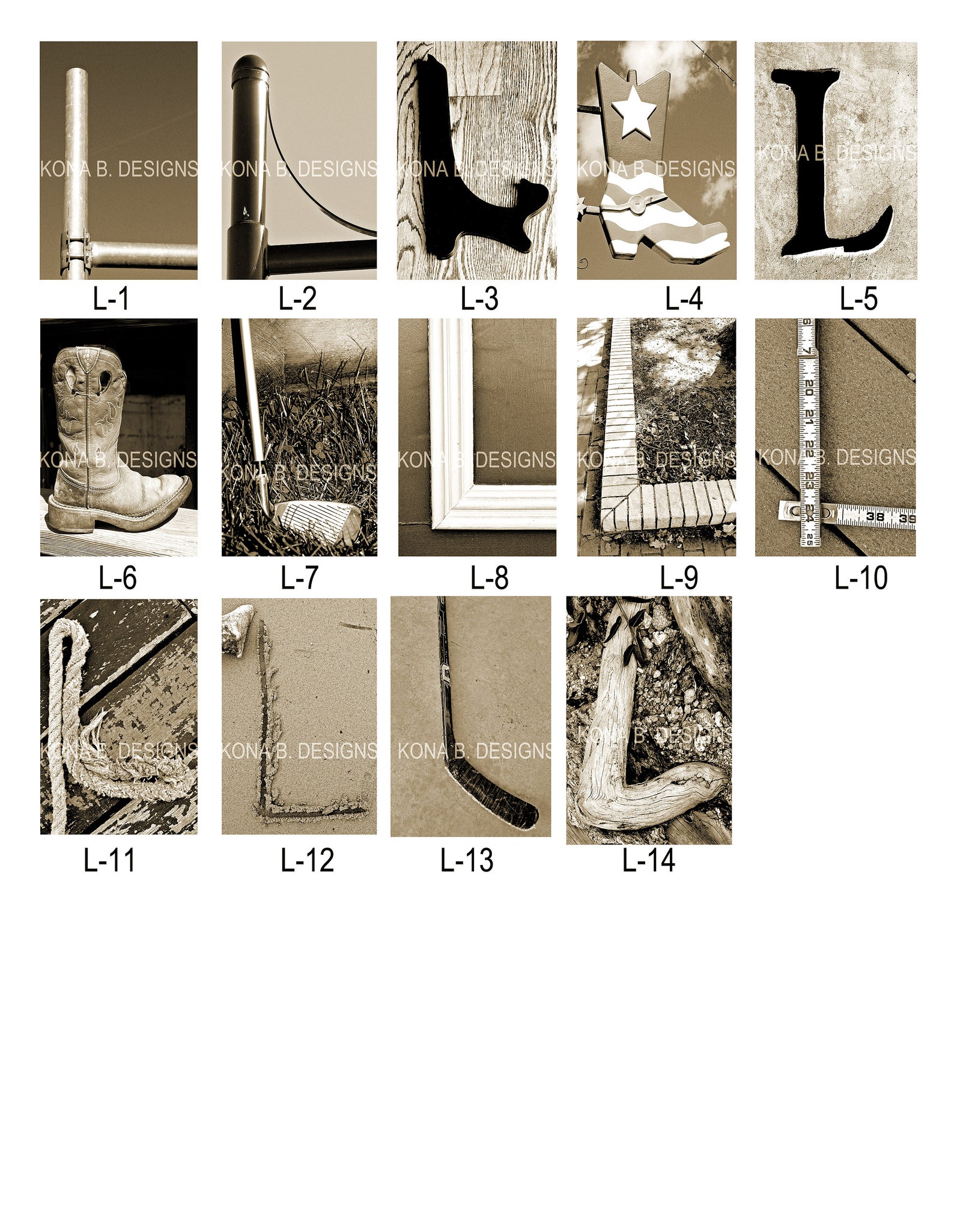 Letter L - Alphabet Photography - 4x6 Photo Letter - Unframed - Black ...