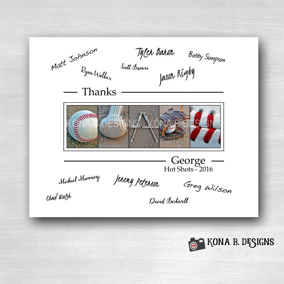 Personalized Coach's Gift Baseball Coach Team Signatures 11x14 Baseball ...