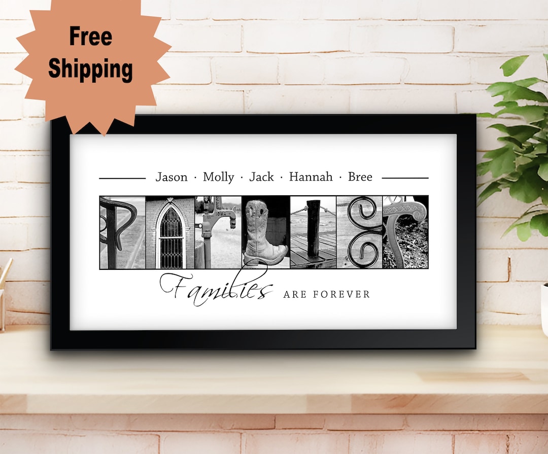 Personalized Family Name Photo Art Print, Unique Letter Gift - Etsy