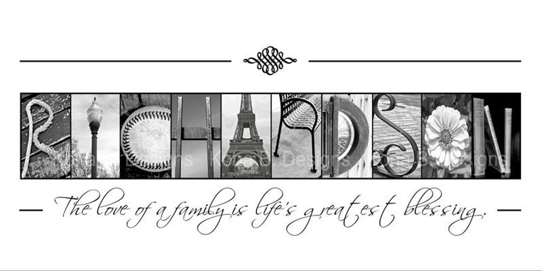 Last Name Alphabet Letter Photography Photo Letter Art 10x20 Print ...