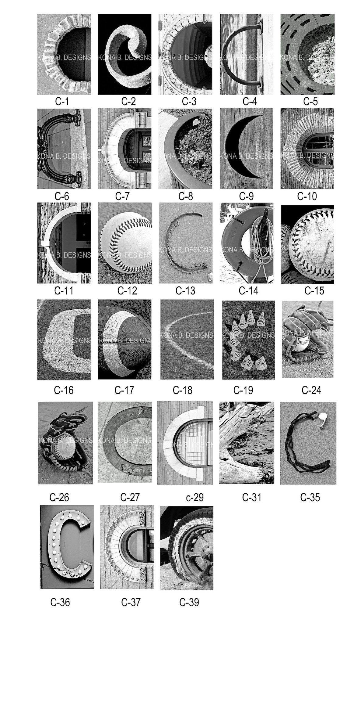 Letter C - Alphabet Photography - 4x6 Photo Letter - Unframed - Black ...