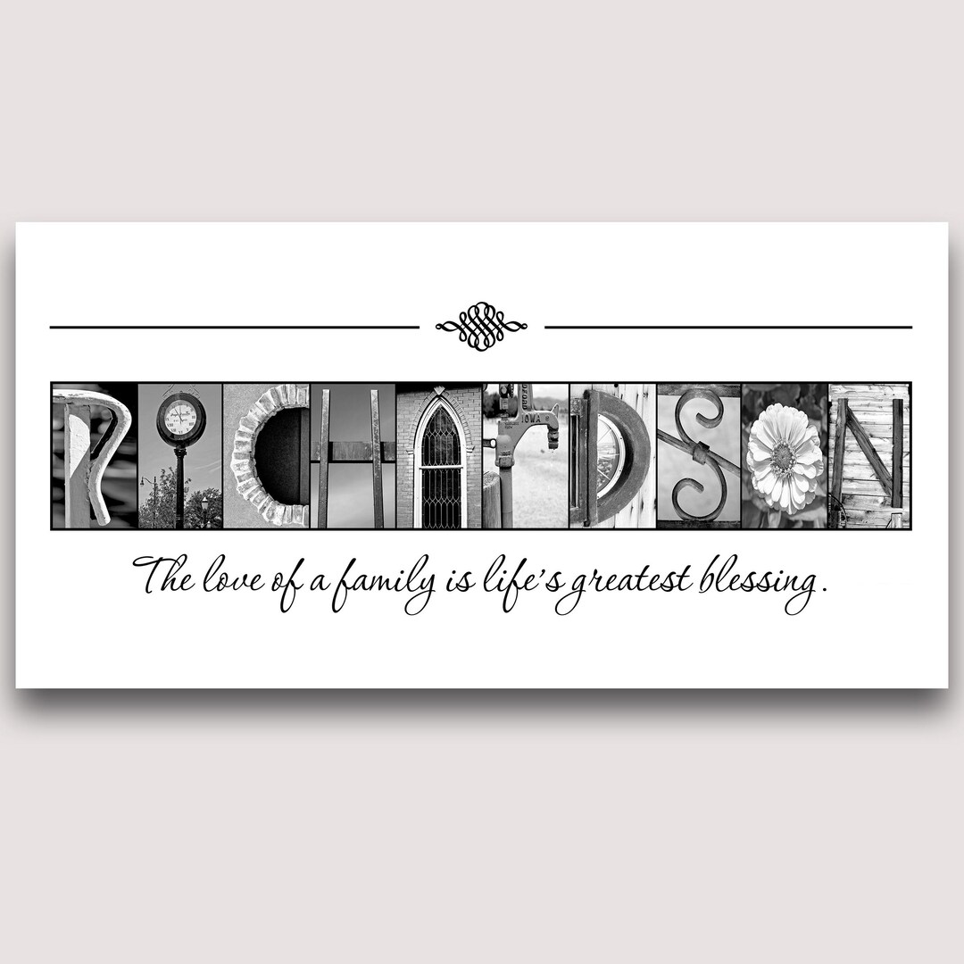 Last Name Alphabet Letter Photography Photo Letter Art 10x20 Print ...