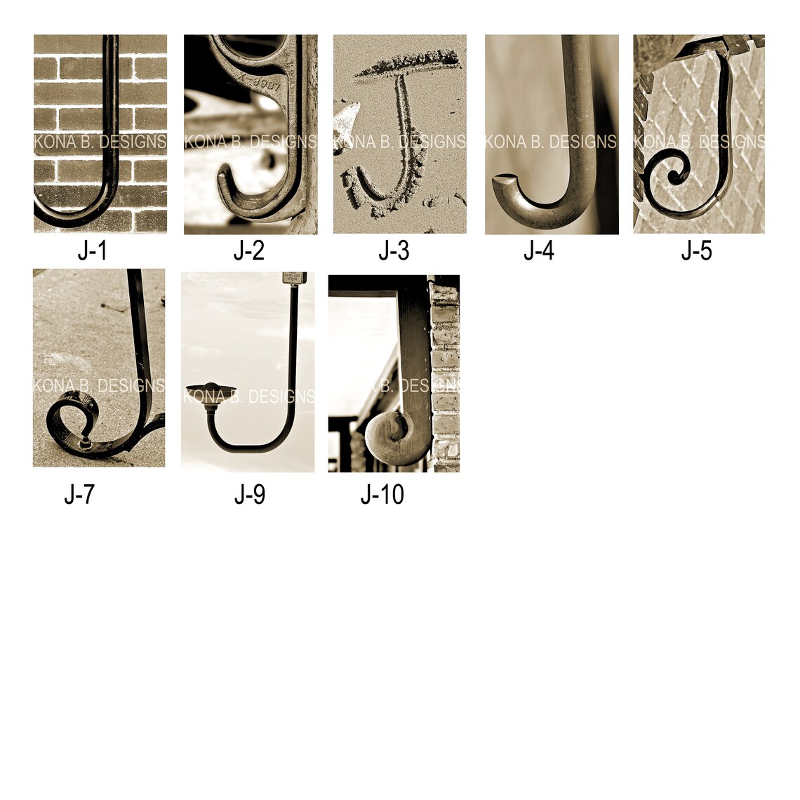 Letter J - Alphabet Photography - 4x6 Photo Letter - Unframed - Black ...
